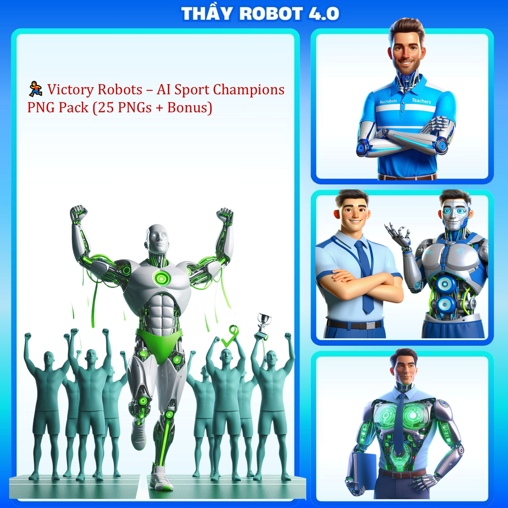 🏃‍♂️ Victory Robots – AI Sport Champions PNG Pack (25 PNGs + Bonus)