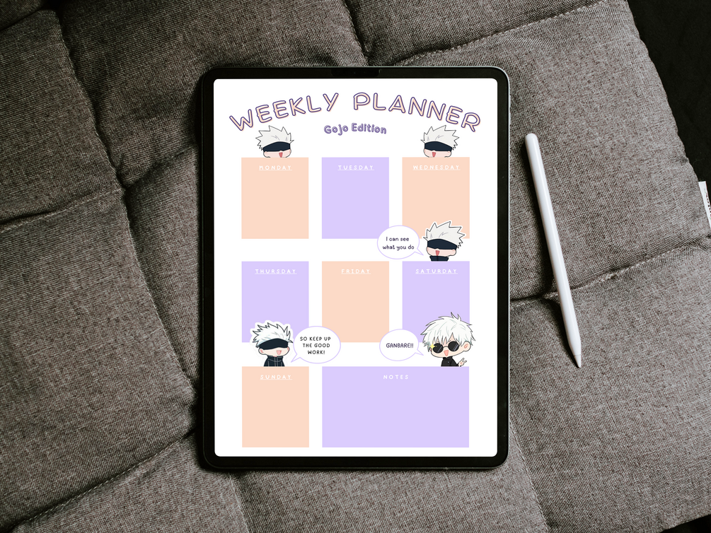 Gojo Satoru Digital Weekly Planner *UNDATED*