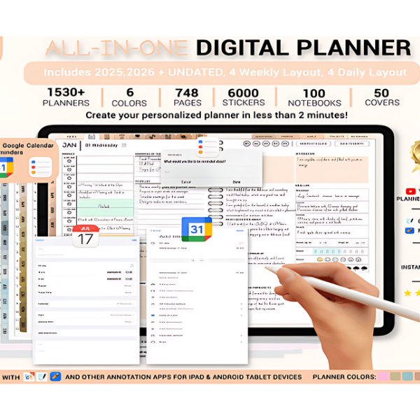 Digital Planner Boho 2025 2026 & Undated