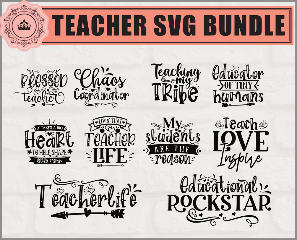 V1 Teacher Quotes Svg Bundle Funny Teacher Quotes Svg Teacher Life Svg ...