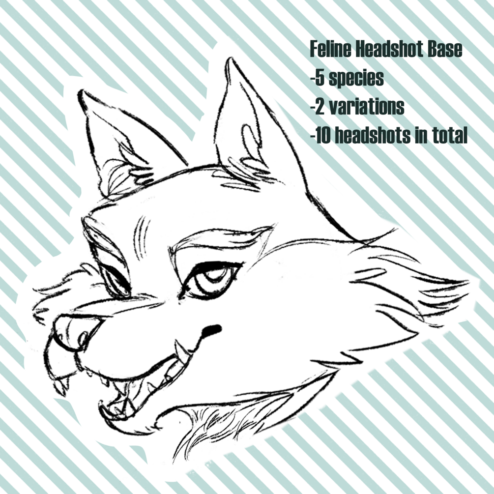 Furry Fursona Feline Headshot Base