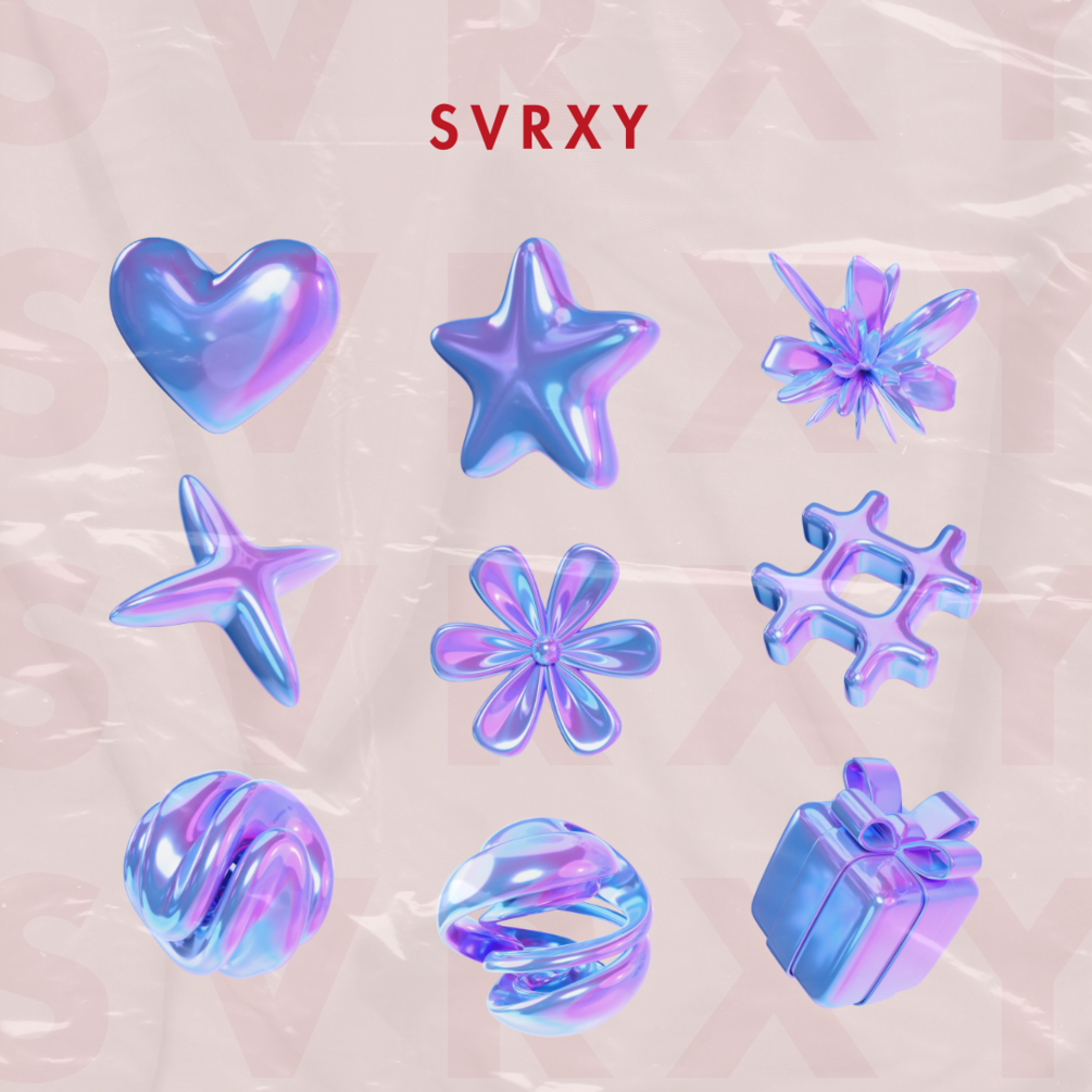 Astra - 3D Iridescent Element Collection | PNG Design Pack