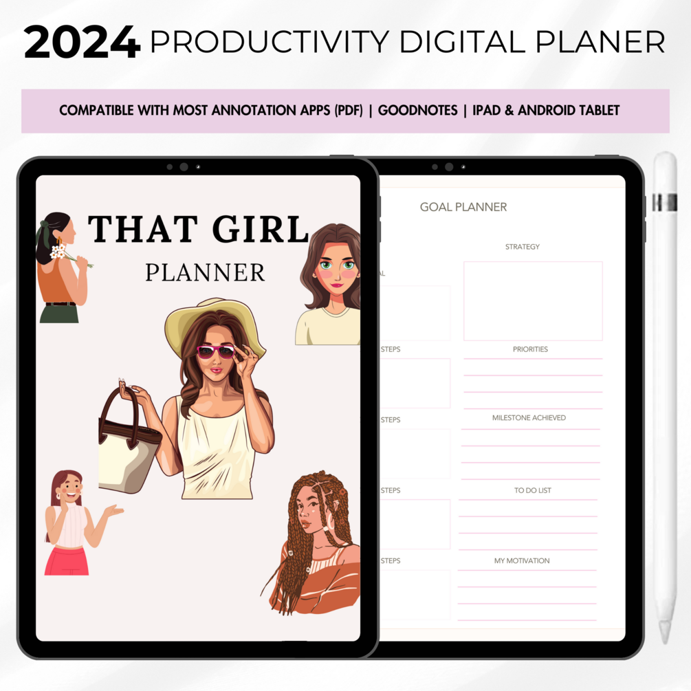 That Girl Planner Undated, Digital Planner, GoodNotes Planner, iPad ...