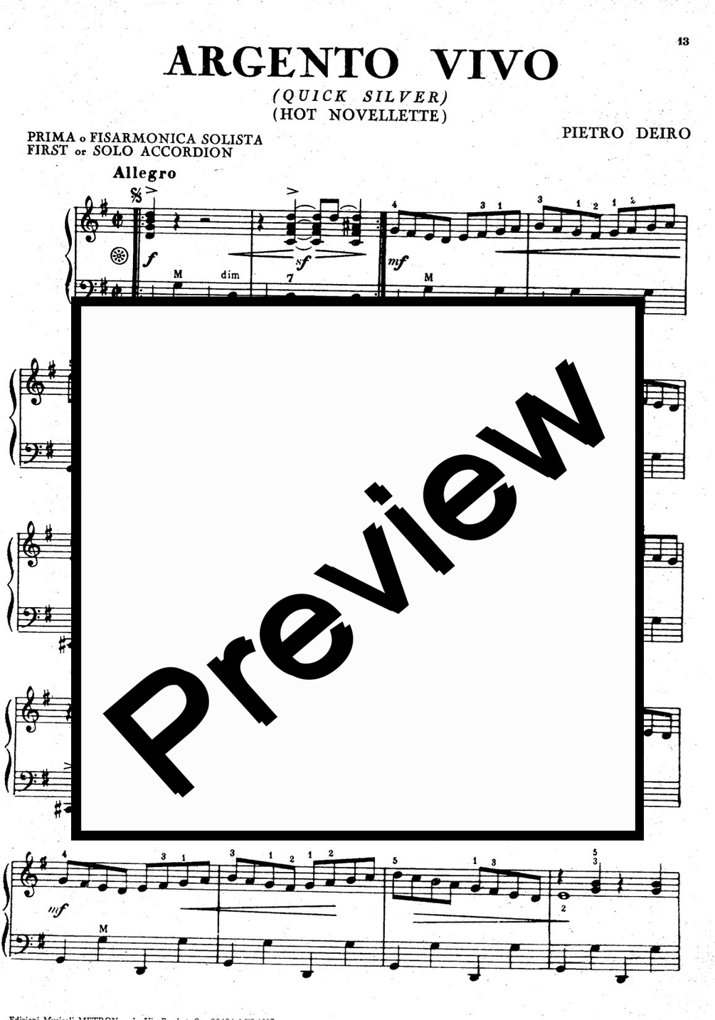 Pietro Deiro - Argento Vivo Fisarmonica