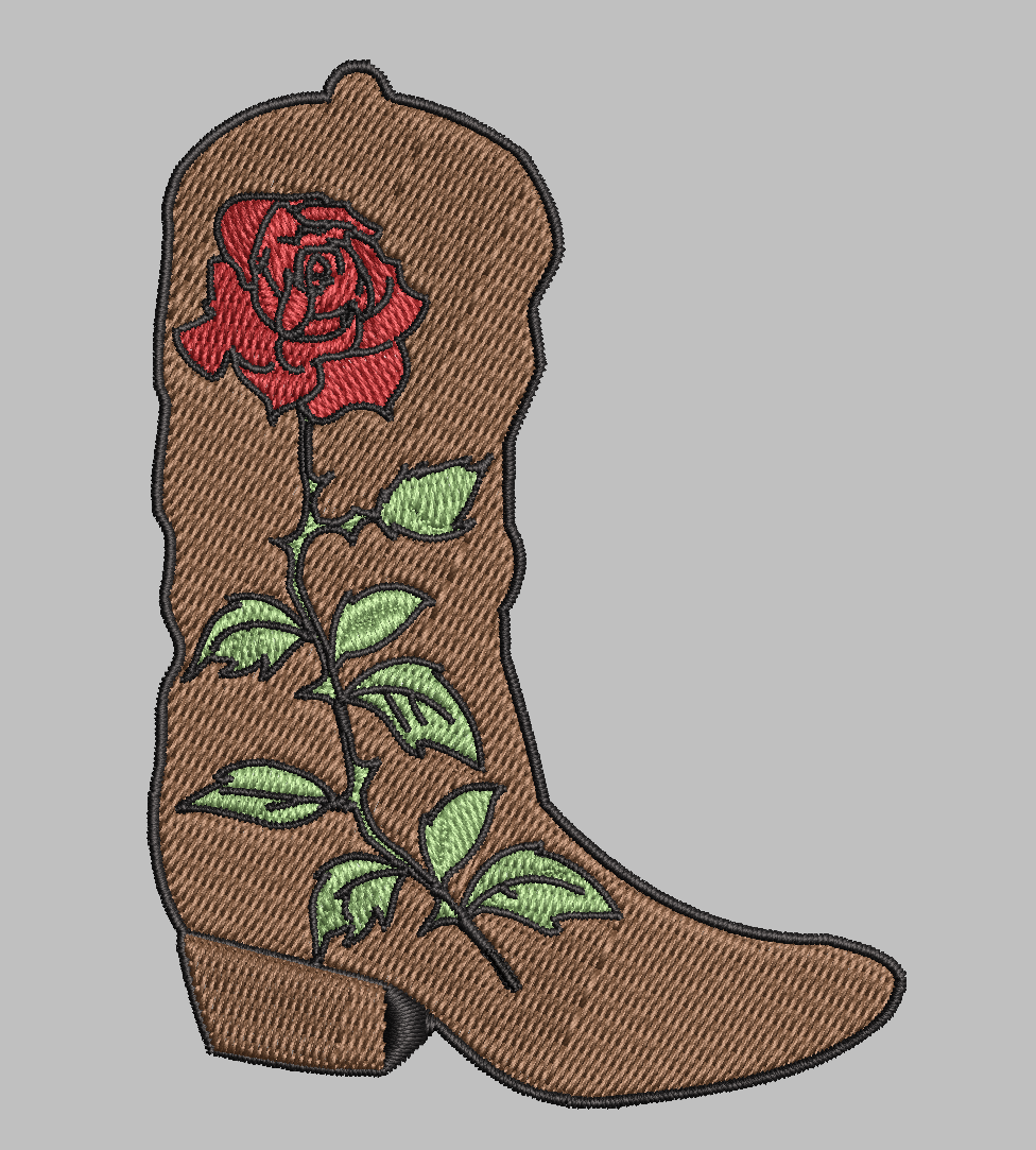 Cowboy Boot Embroidery Design