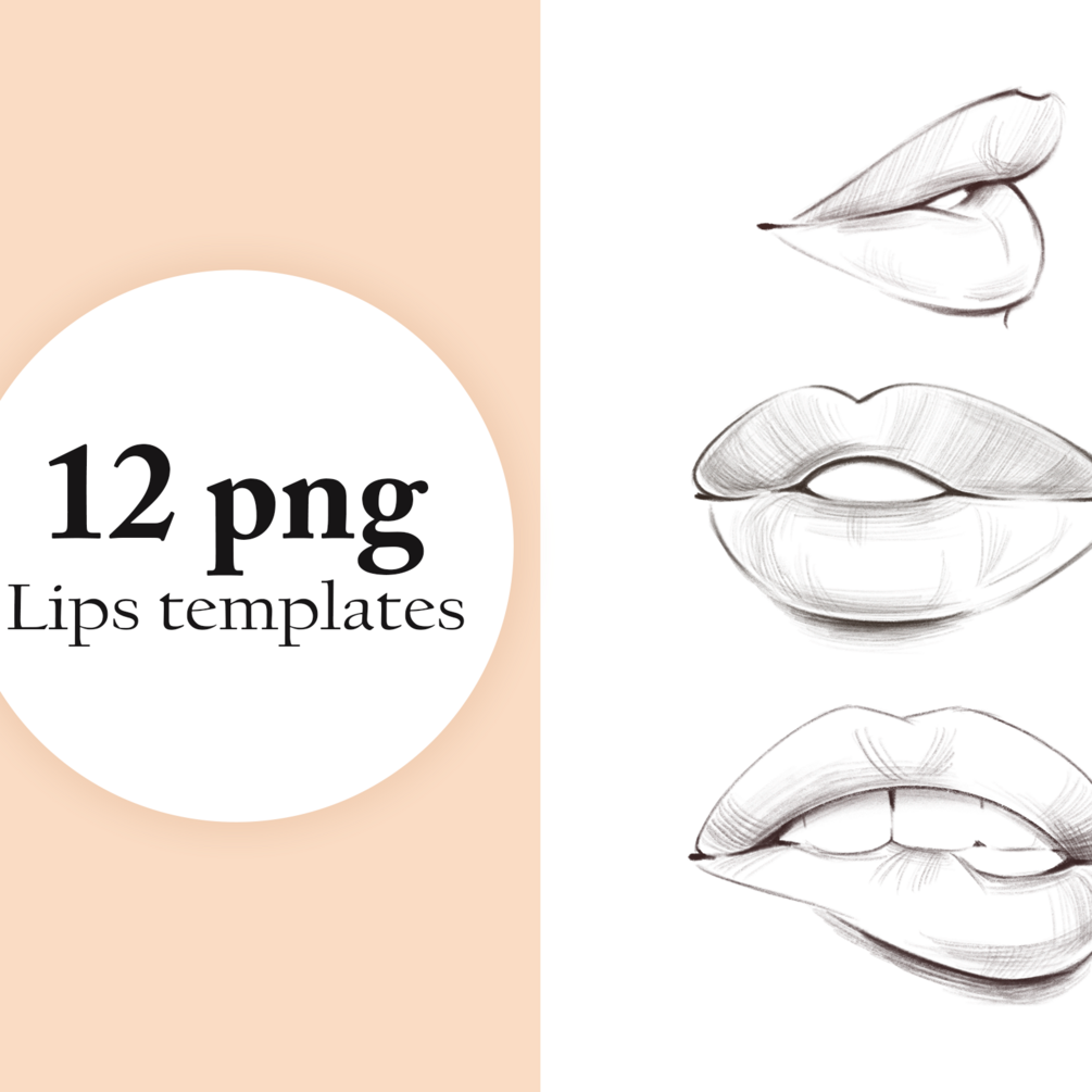 Lips Templates Png, Fashion Face Templates, Drawing Template for ...