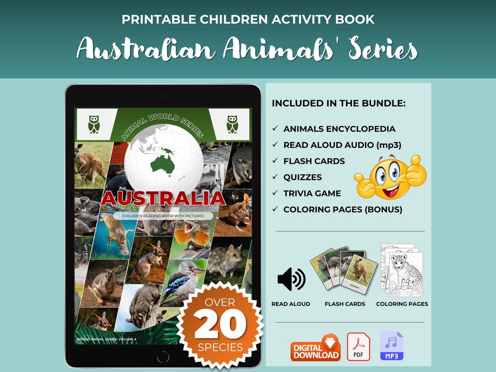 Printable Children Reading and Activity Book | Wildlife Animal World ...