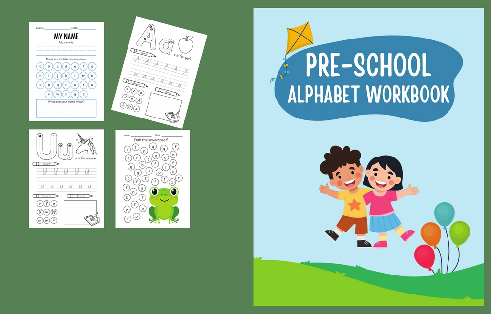 Preschool Alphabet Workbook for Kids - 8.5x11 Inches, 134 Pages, High ...