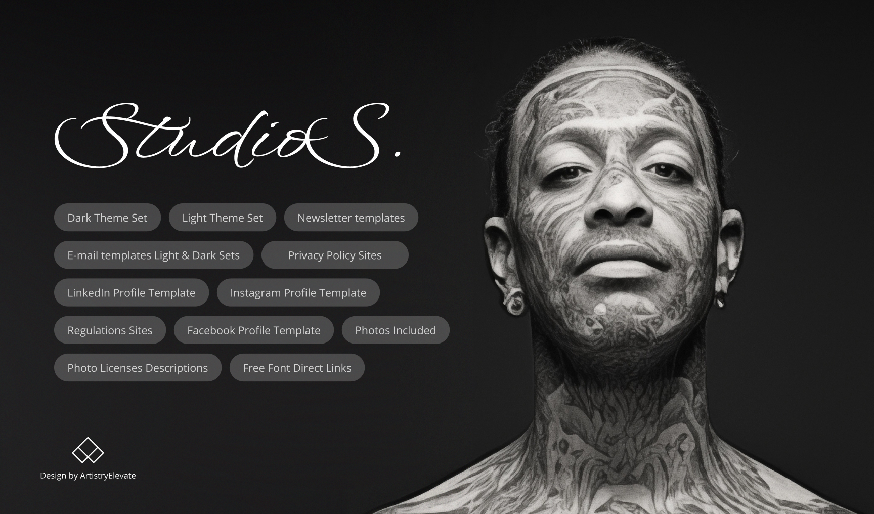 StudioS - Tattoo Studio, Figma Web Design Template