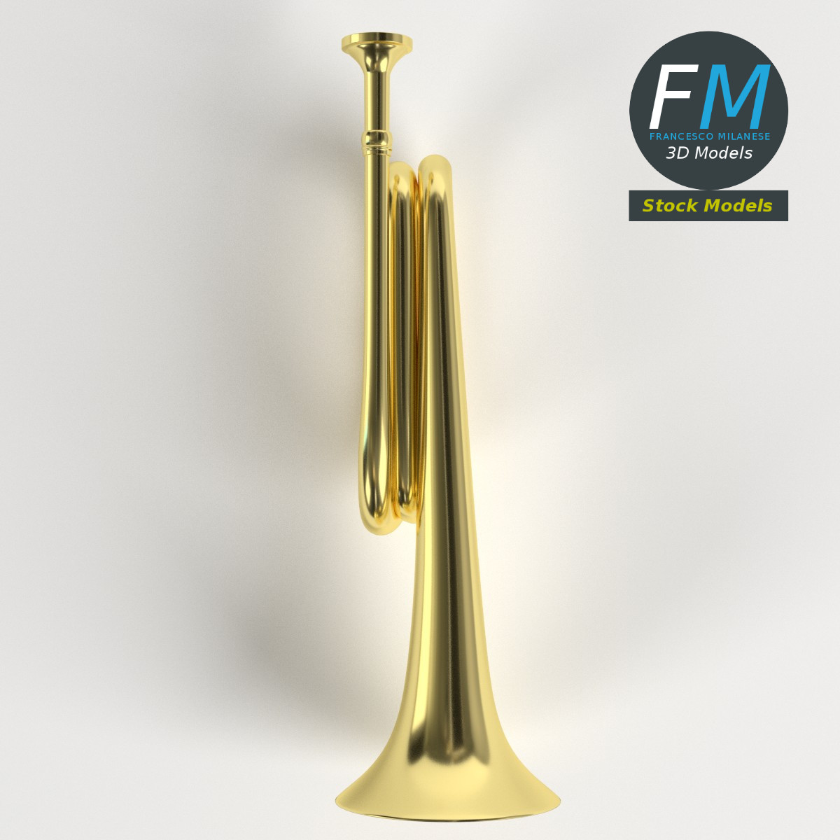 3D MODEL - Cavalry trumpet