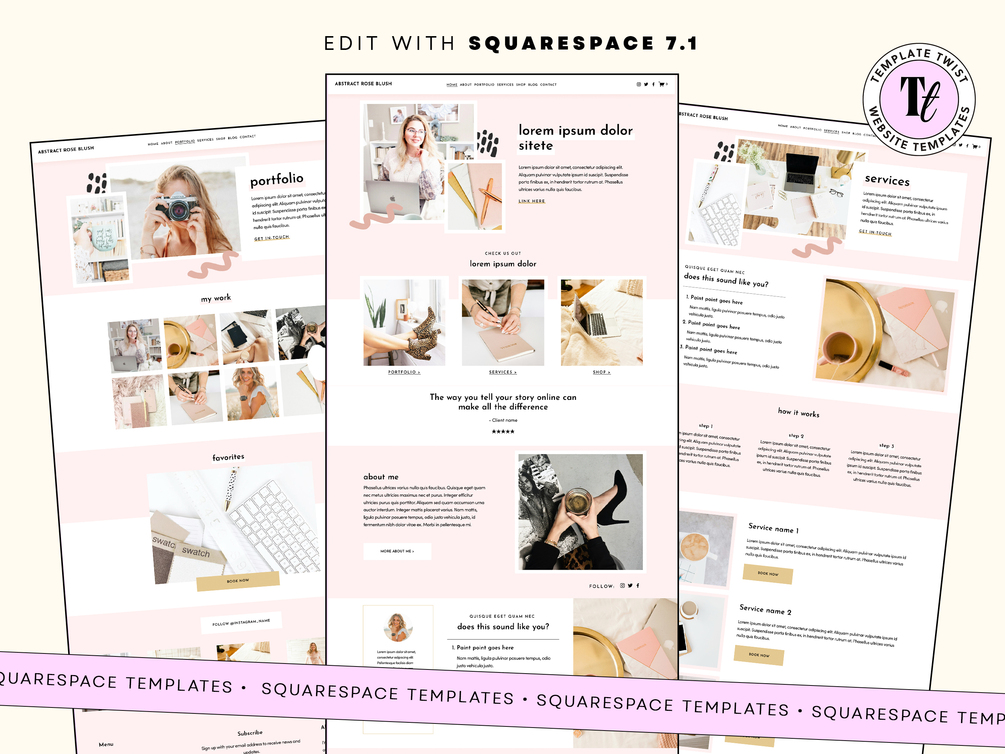 FREE Pink Squarespace Website Template