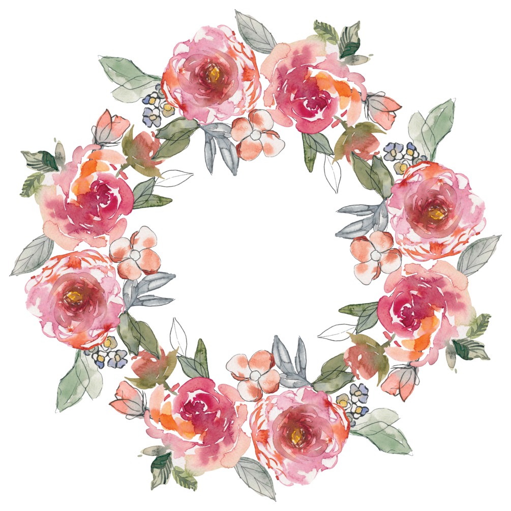 Watercolor Shabby Floral Clipart Set