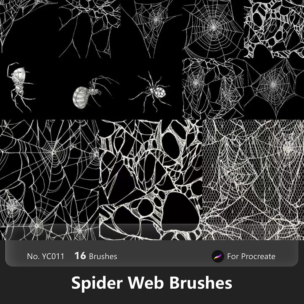 Spider Web & Cobweb Brushes for Procreate – Creepy Halloween Decoration ...