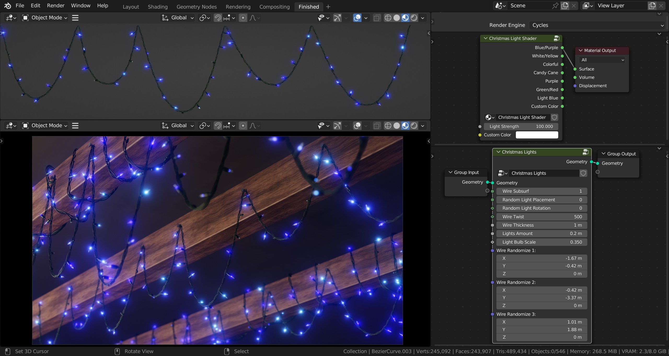 Customizable Christmas Lights - Geometry Nodes 🎄 (Blender)