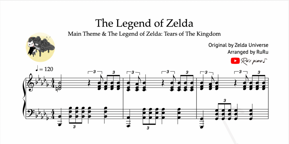 薩爾達傳說 The Legend of Zelda - 薩爾達主題曲Zelda Main Theme, 王國之淚主題曲Tears of the ...