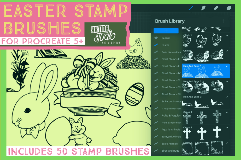 Easter Stamp Brushes for Procreate