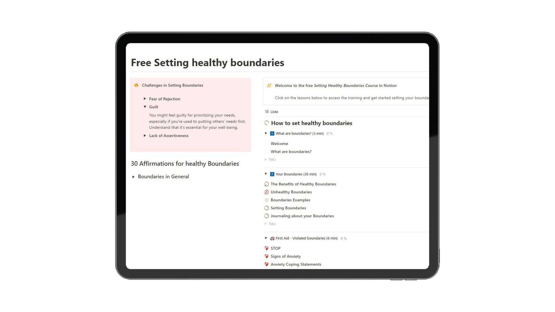 Setting Boundaries Template