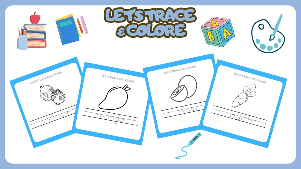 Engaging Trace-and-Color Activity Pack for Kids – A Fun Way to Learn ...