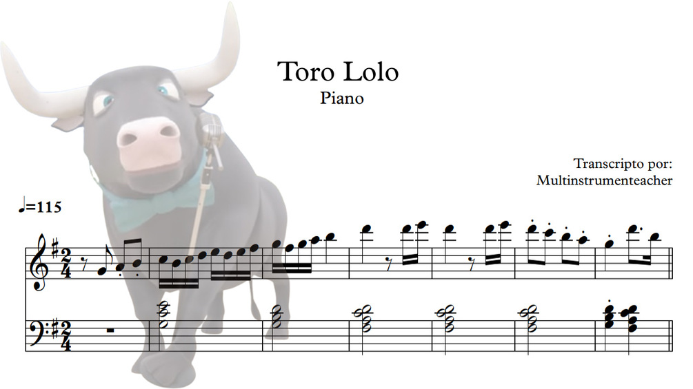 Toro Lolo - Partitura para piano