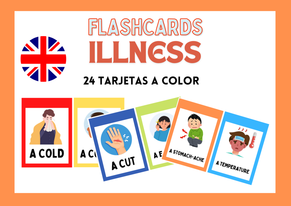 FLASHCARDS ILLNESS (24 TARJETAS A COLOR)
