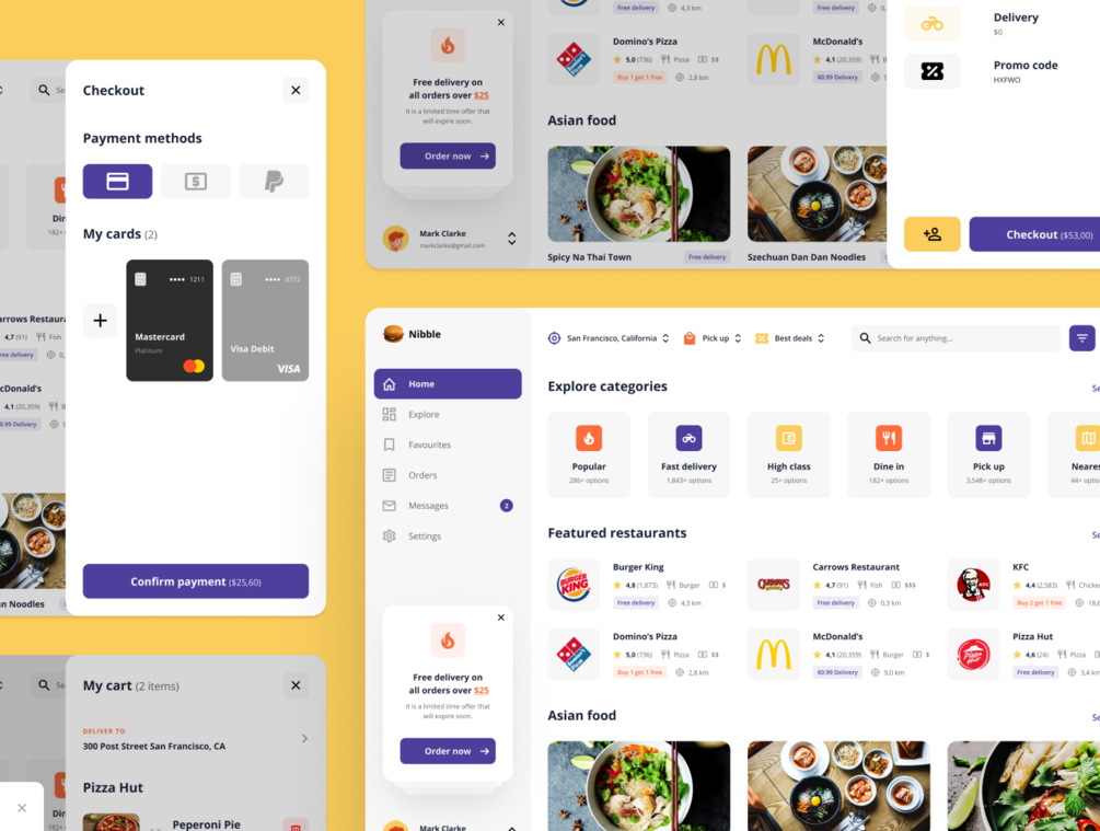 Nibble: Food Delivery Web UI Kit