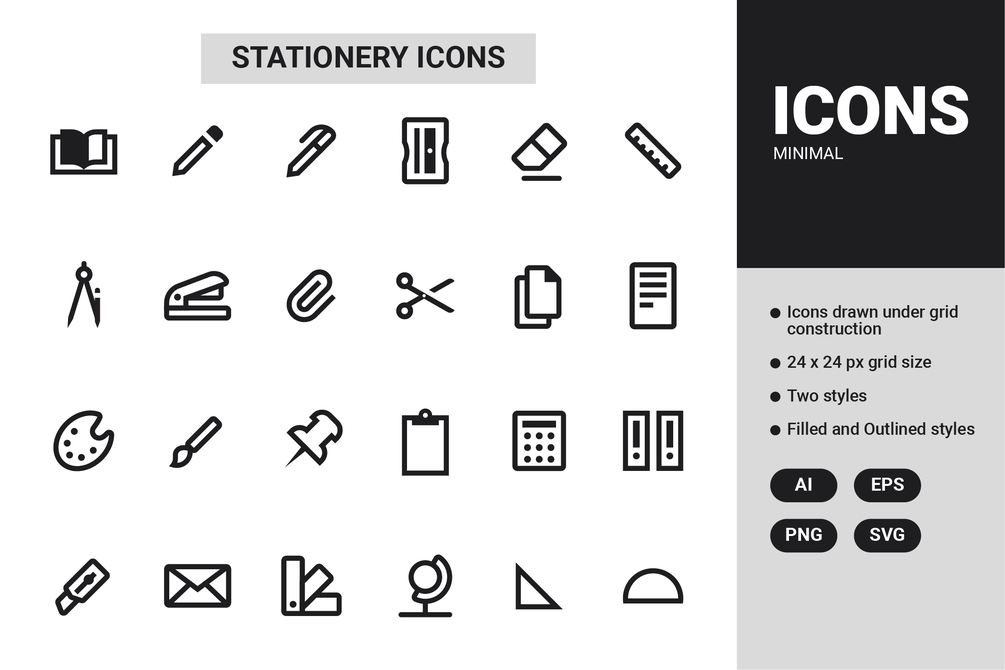 Stationery icons