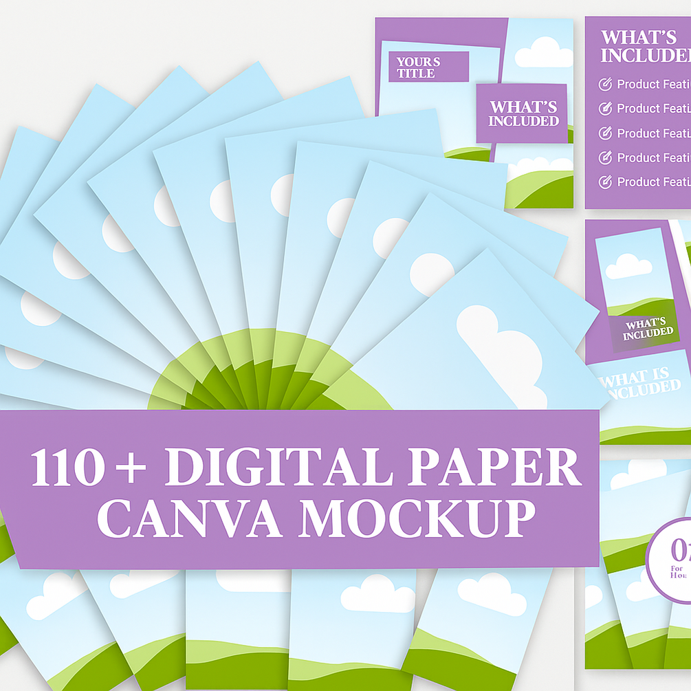 126 Digital Paper Mockup Bundle | Pastel Aesthetic Backgrounds for ...