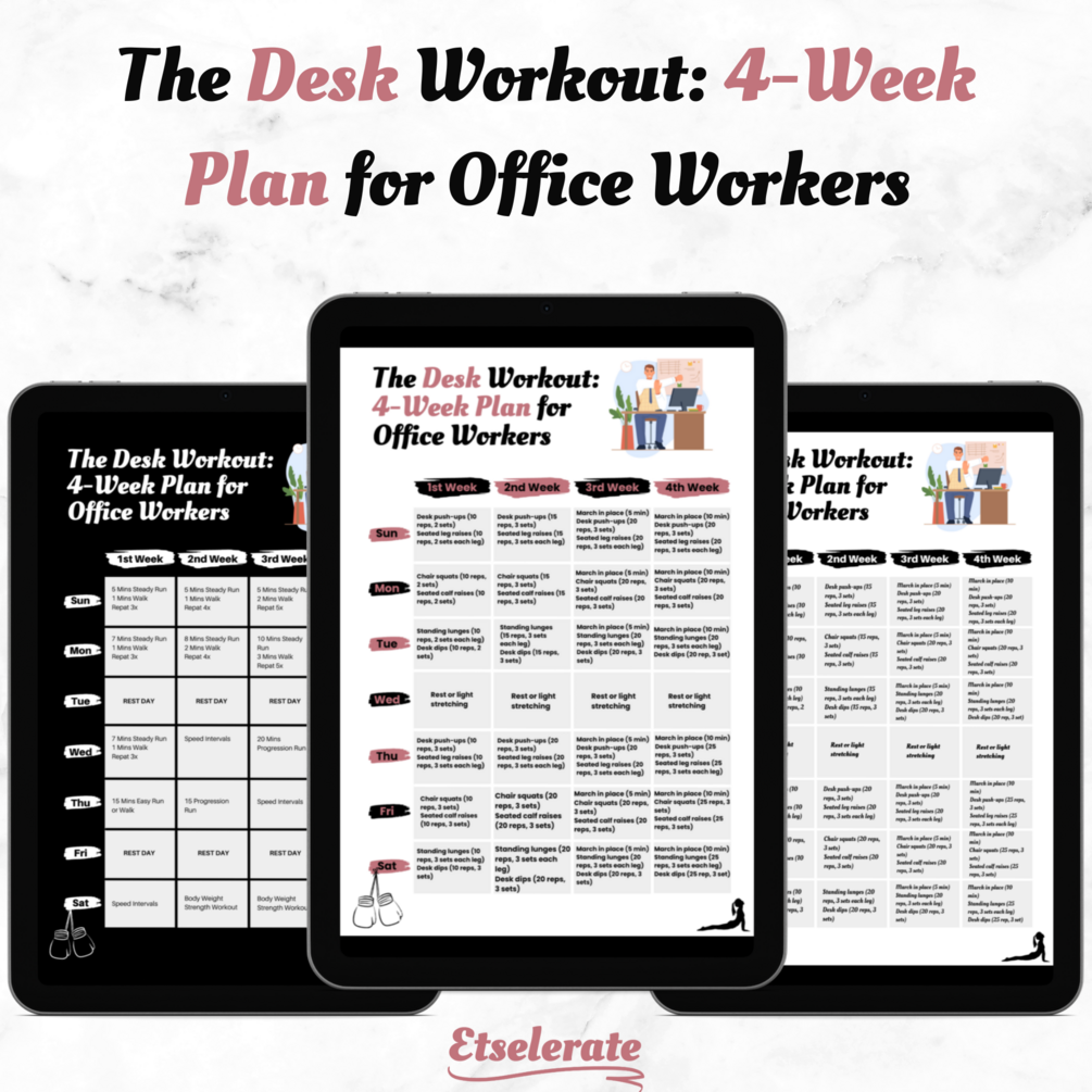 Office Desk Workout Plan Bundle | 4 Week Plan | Digital Download ...