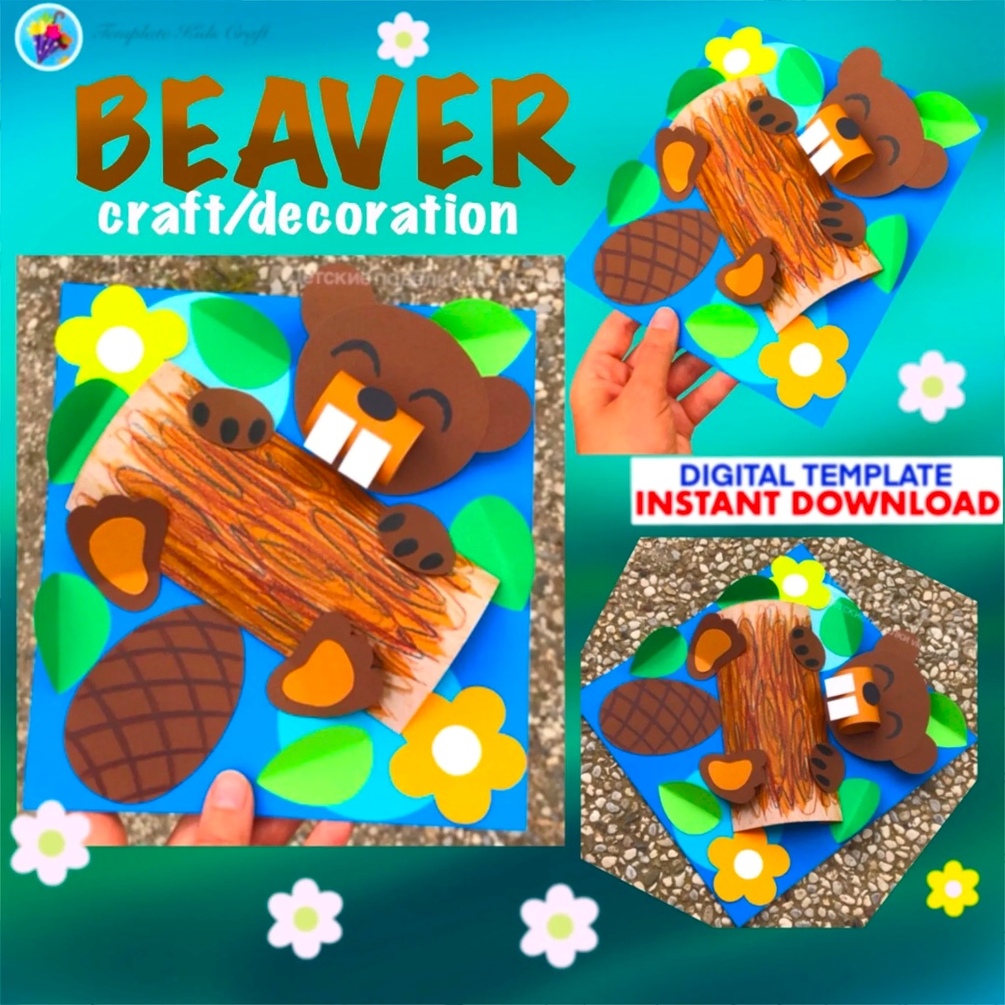 Beaver Craft Forest Woodland Summer Activities Canada National Animal ...