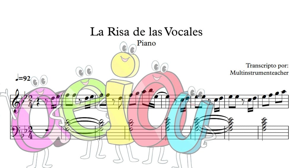 La Risa de las Vocales - Partitura para piano