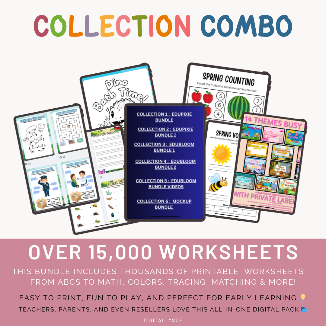 [Advanced Combination] 15,000+ Kids Learning Worksheets Bundle | For ...