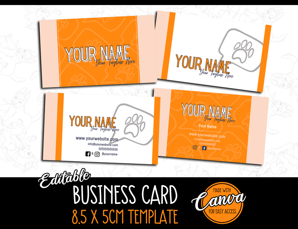 Canva Dog Business Card Template for Pet Care Services | Affordable ...