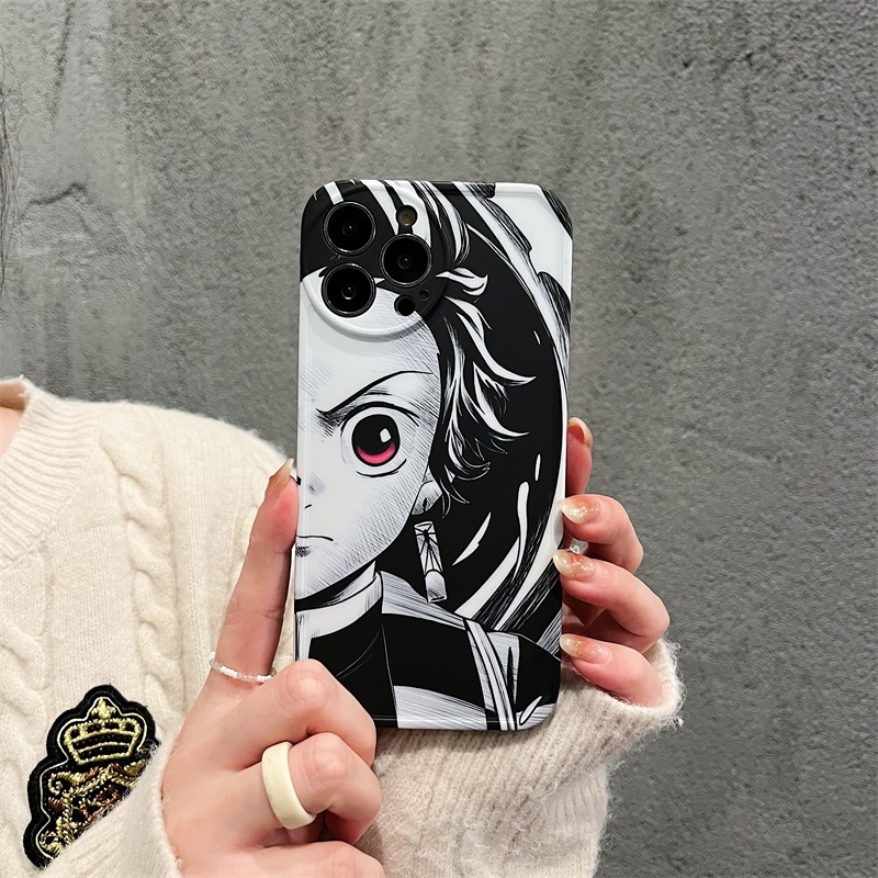 Anime Demon Slayer Kamado Tanjirou Nezuko Phone Case for Iphone