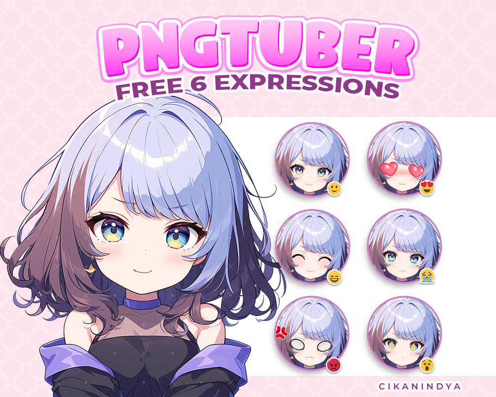 PNG Tuber | Stylish Anime Character for Live Stream | Get 6 Poses ...