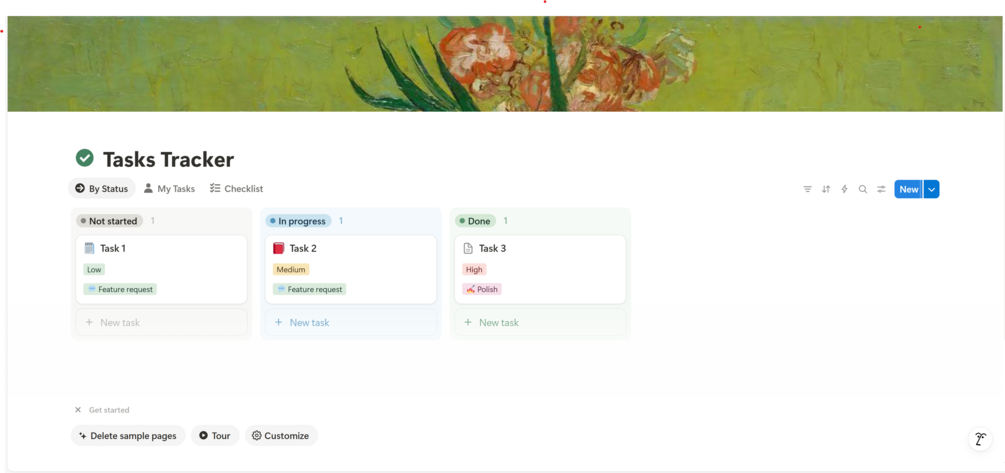 Digital tasks tracker - Notion template