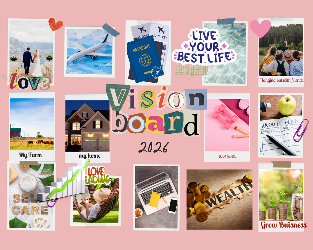 "Printable Vision Board Template – Manifest Your Dreams & Achieve Your ...