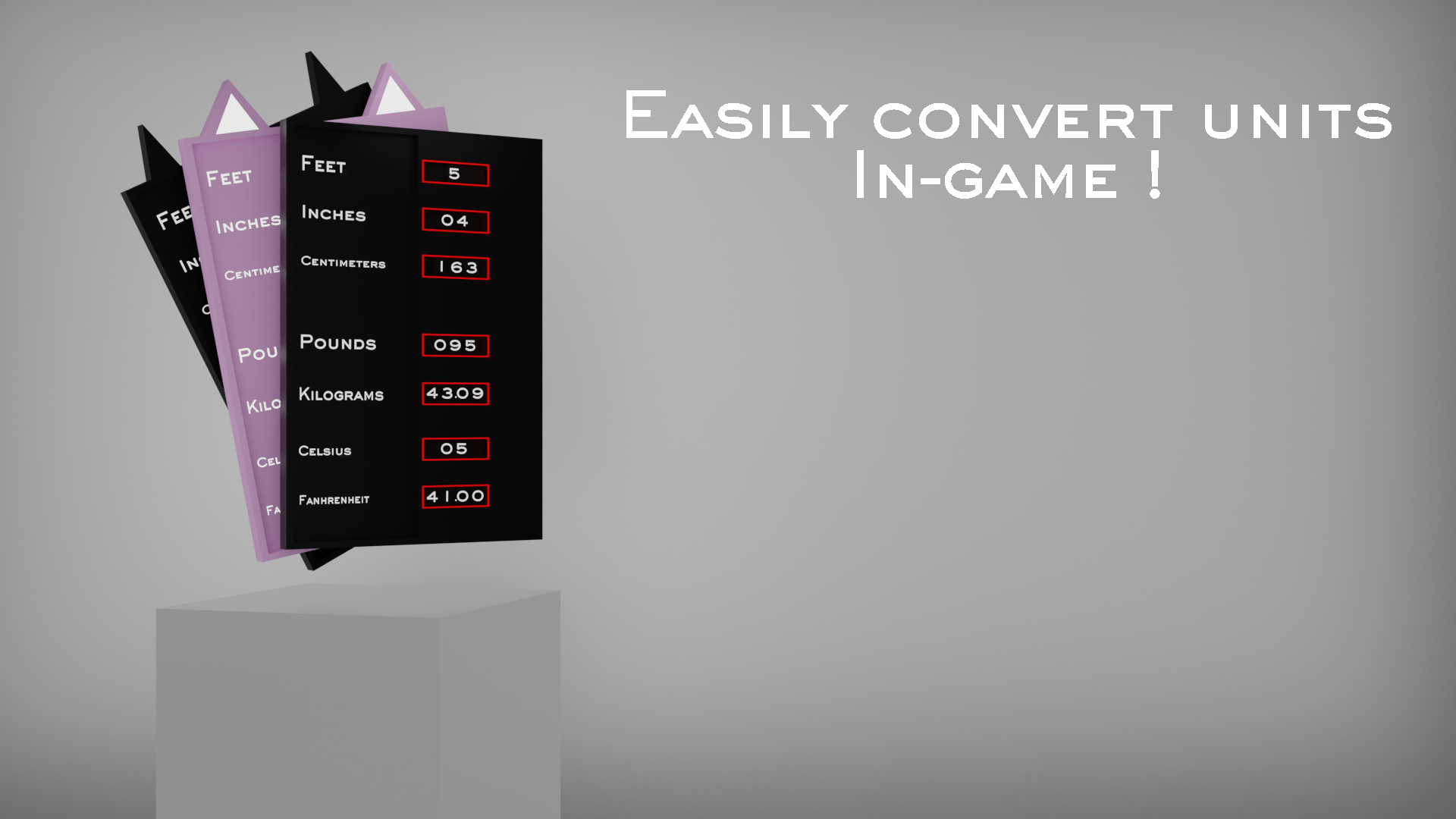 New VRChat Asset - A Tablet that converts imperial units into metric ...