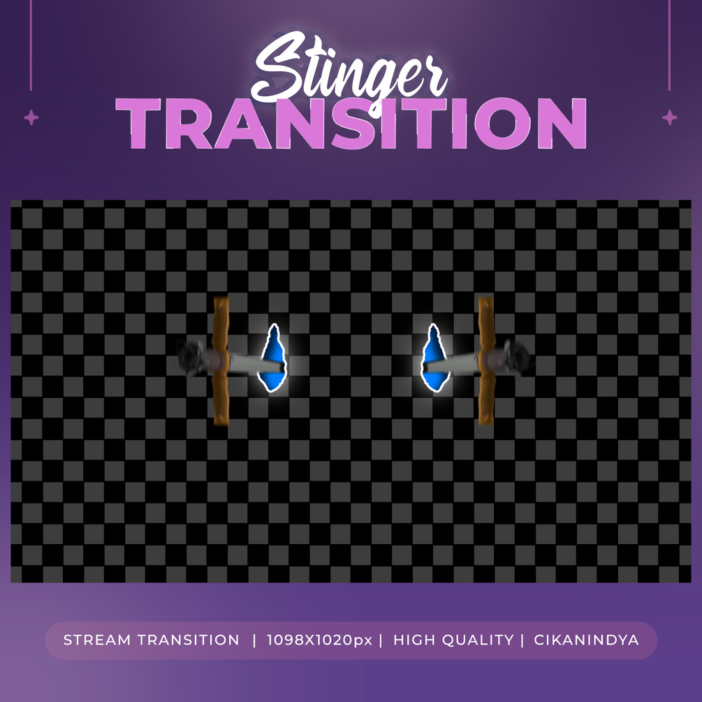 Animated Stinger Transition Dual Blades | Blue Energy Axe Effect for ...
