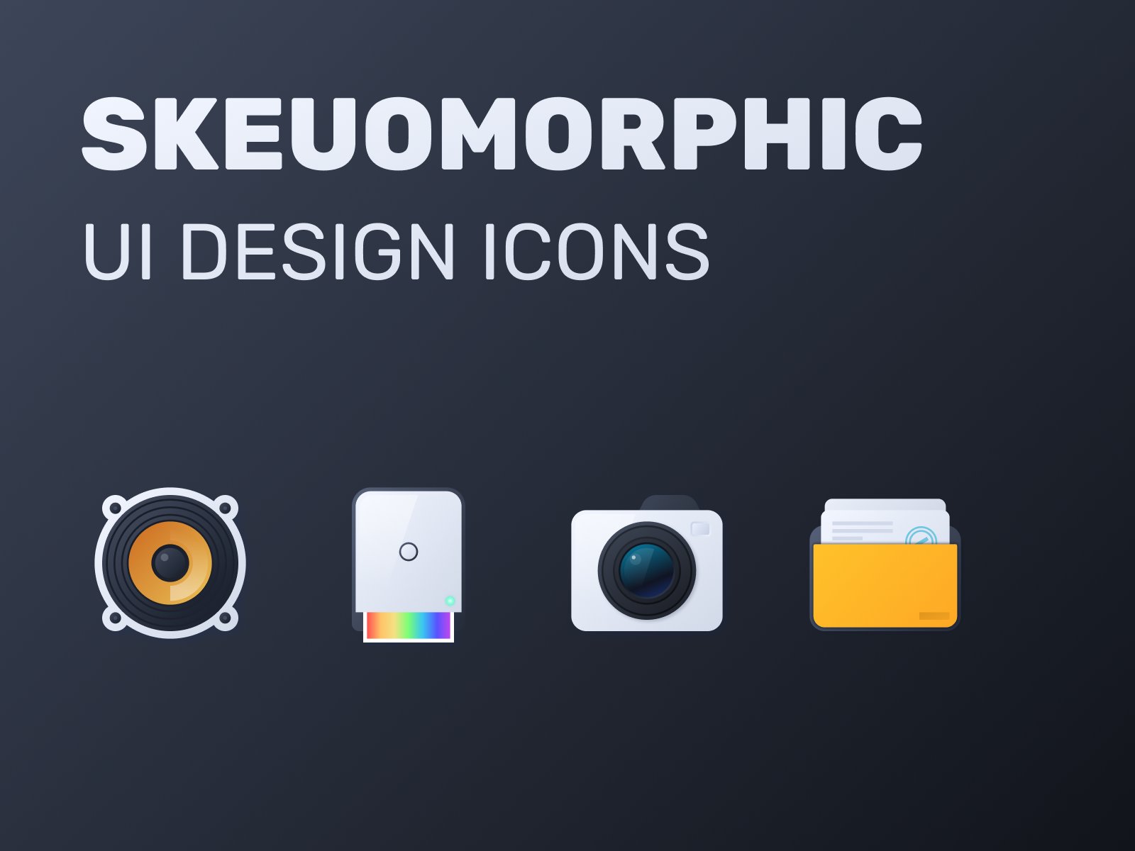 100 + Skeuomorphic UI Design - Alex Martynov