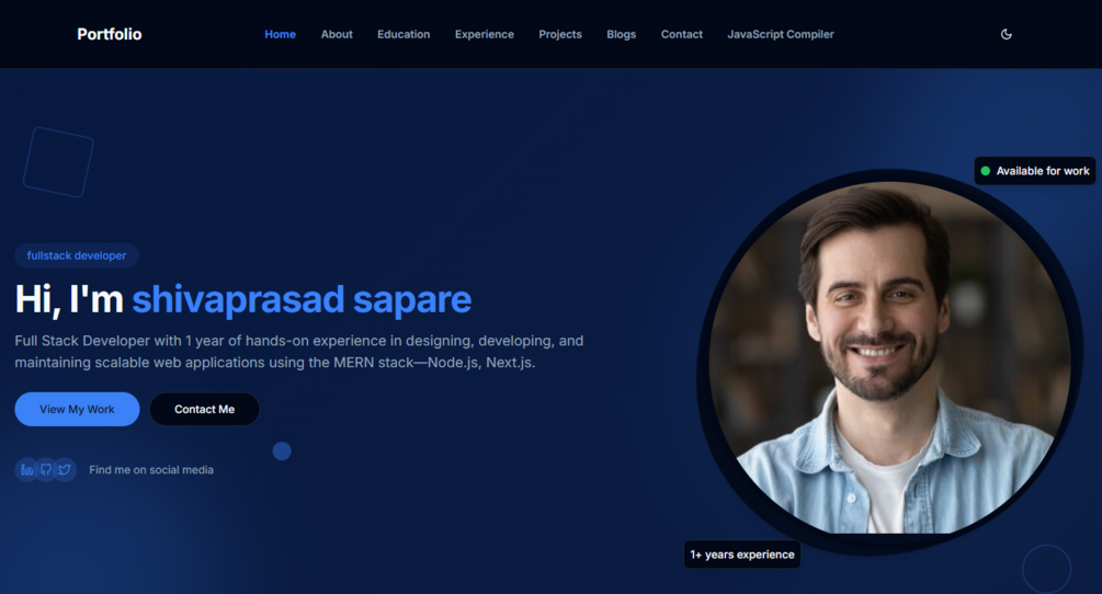 Fullstack Portfolio – Next.js + Node.js + MySQL + Prisma