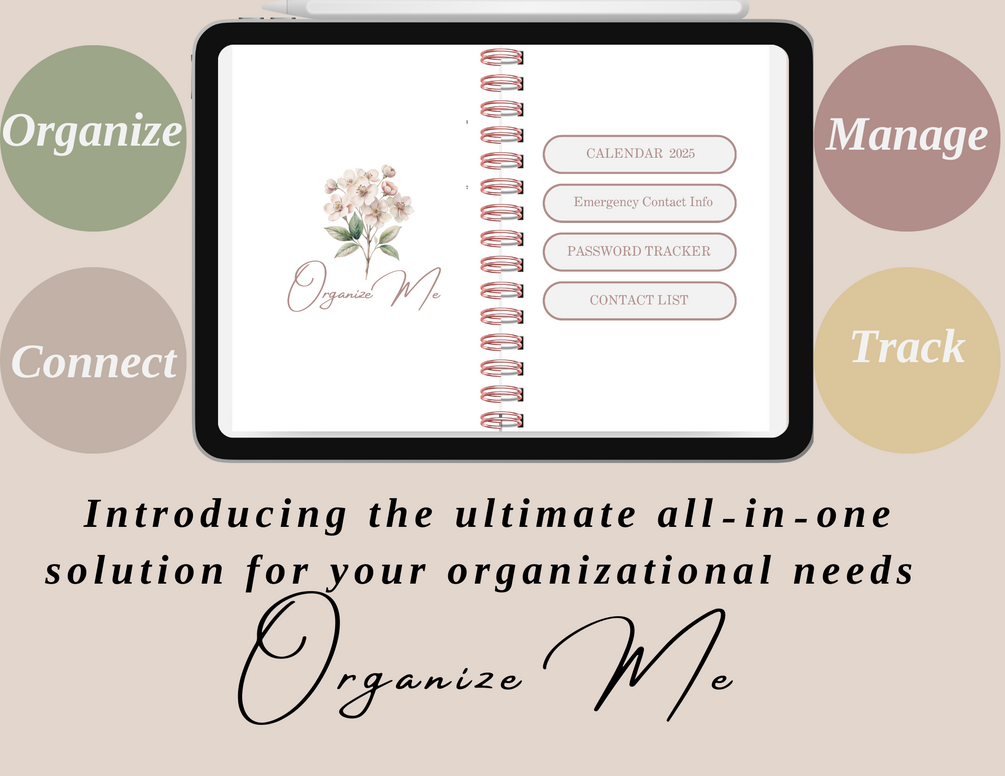 Organize Me: Contact List & Password Tracker: Address Book, Emergency ...