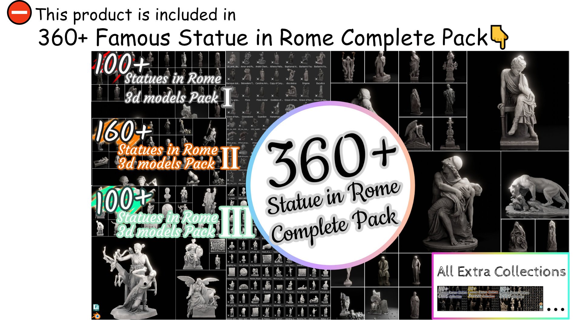 120+ Roman Statues Talc Collection