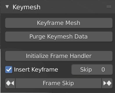 Blender Keymesh Frame Skip Complementary Addon