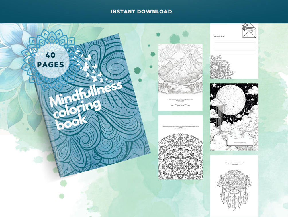 Mindful Coloring Book for Stress Relief, Art Therapist Approved, Gift ...