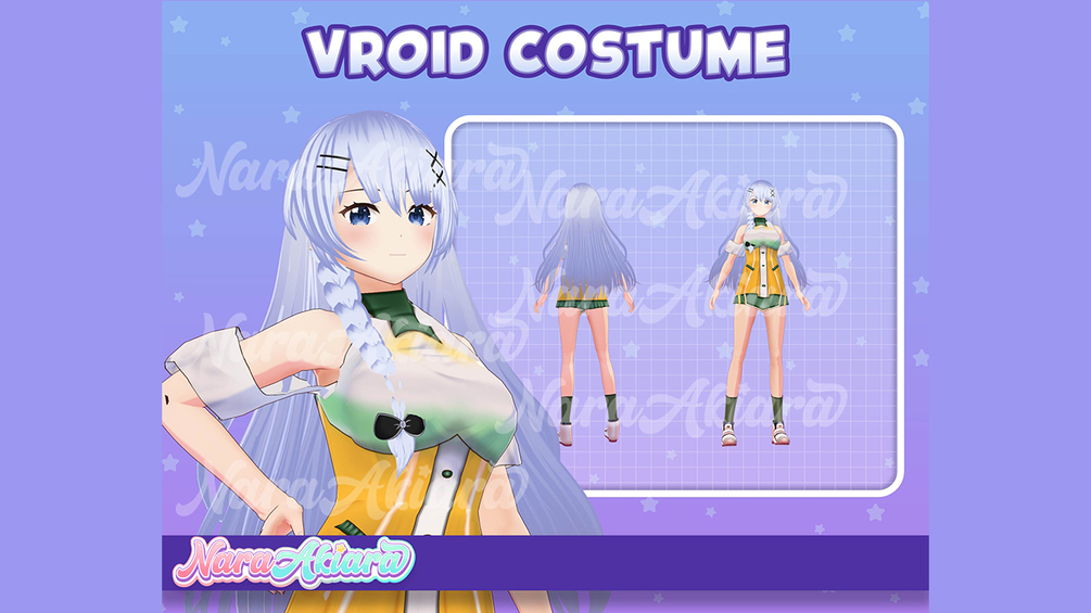 Show Your Style with 3D Vroid Clothes Yellow Sleeveless Blouse for Your ...