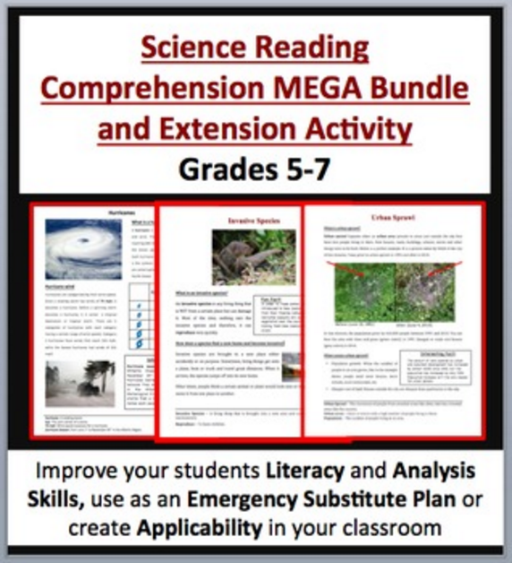 Science Article Bundle Volume 1 - Grades 5-7: 35 Science Reading ...
