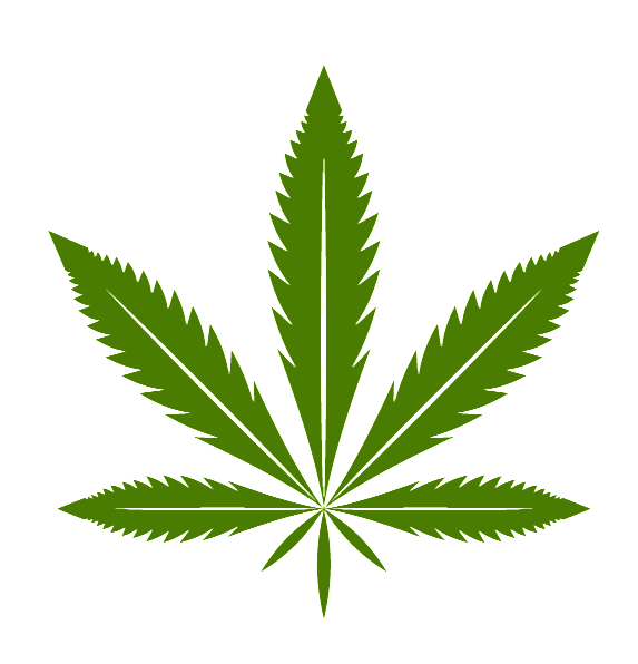 7 Leave Dark Green Pot Leaf Design Element