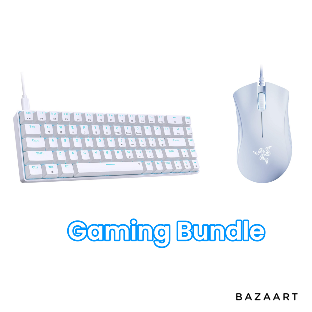 Razer Deathadder White & Dierya 60% Gaming Keyboard Bundle