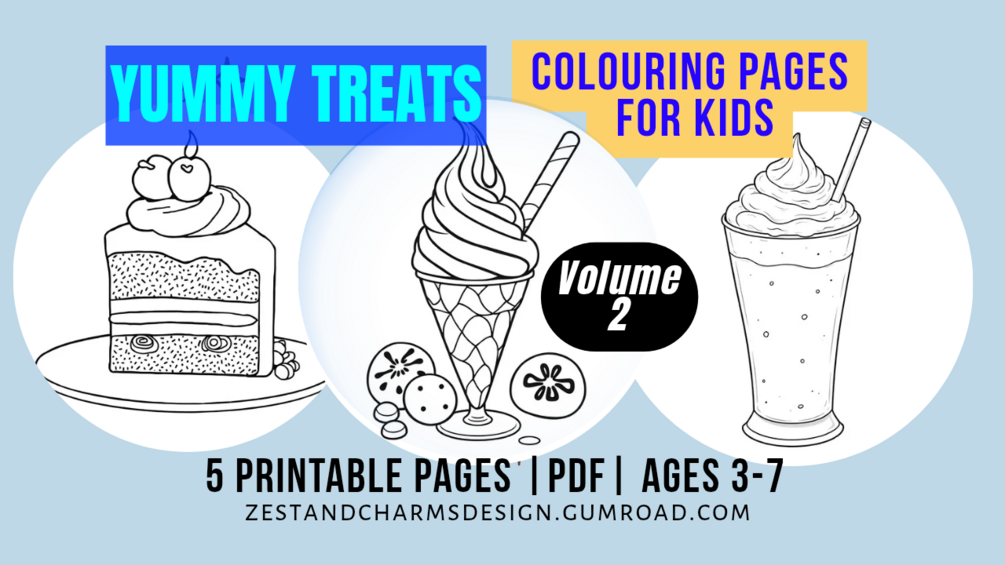 Yummy Treats: Colouring Pages for Kids – Volume 2