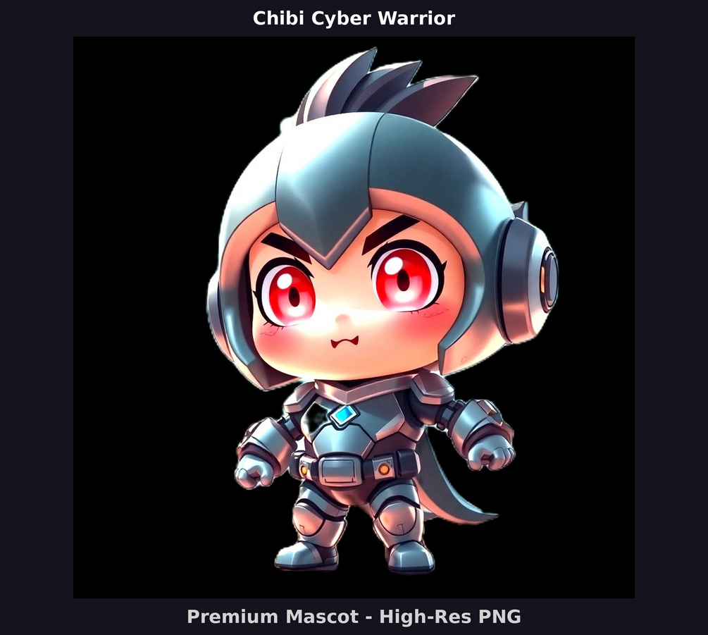 Chibi Cyber Warrior – Premium Mascot